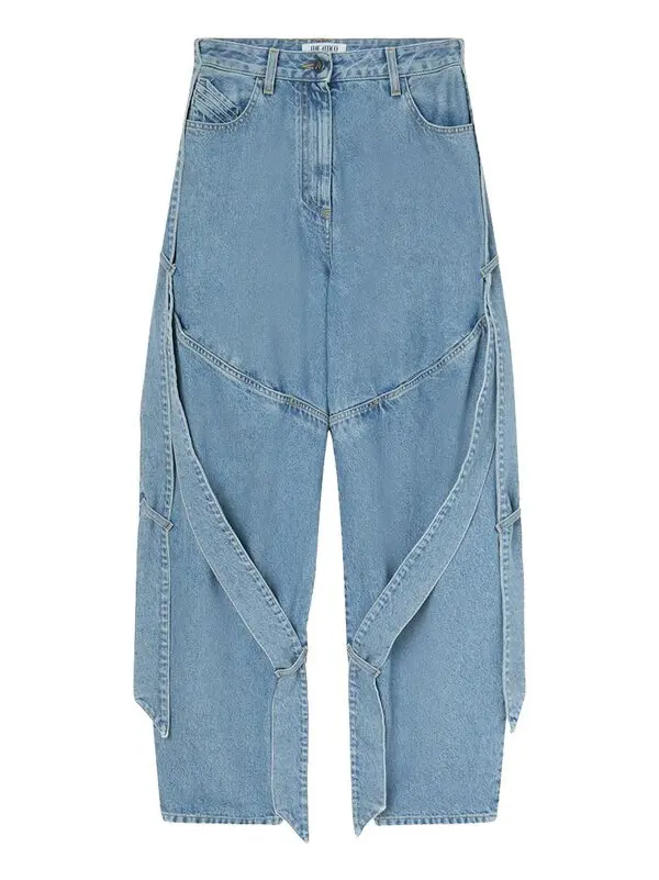 Attico Wide Leg Pants - Blue