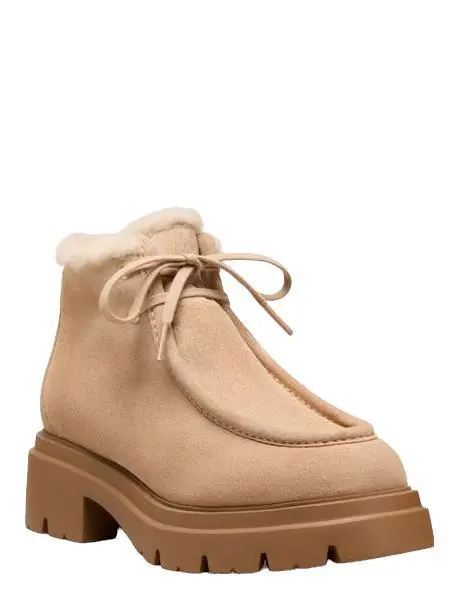 STUART WEITZMAN Hudson Genuine Shearling Lined Chukka Boot - Adobe/vanilla