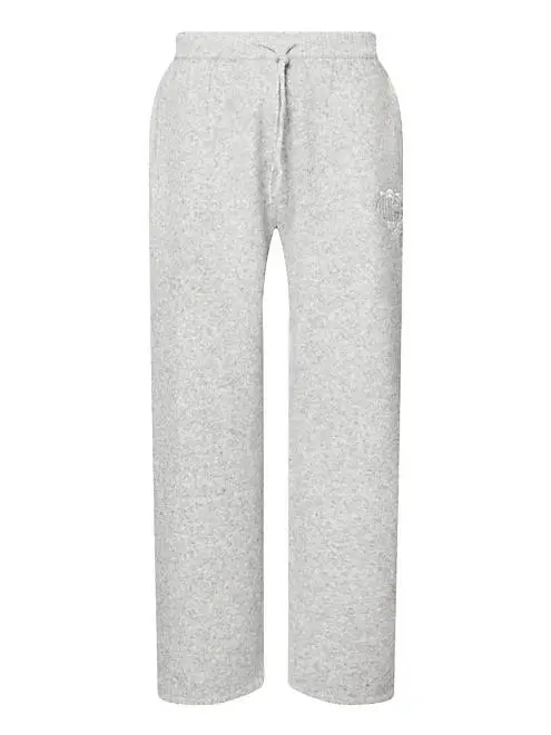 THE COUTURE CLUB Emblem Straight-leg Knitted Jogging Bottoms - Grey Marl