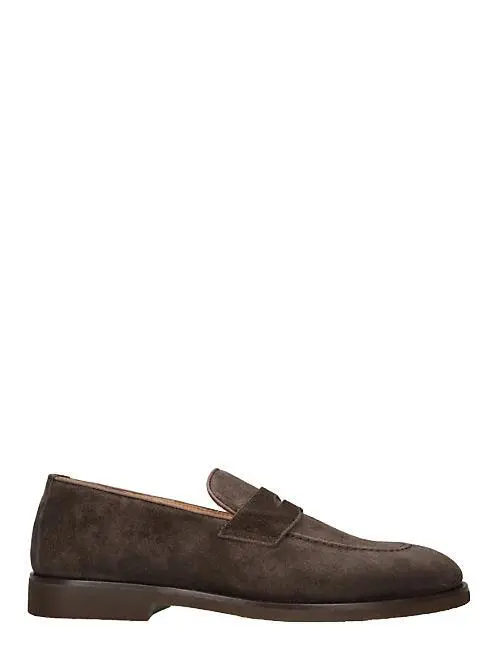 Brunello Cucinelli Slip-on Suede Loafers - Dark Brown