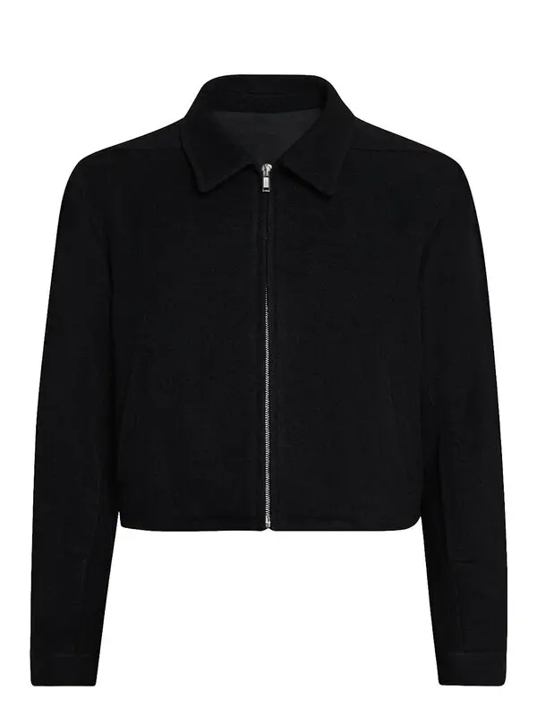 Rick Owens Wool Cropped Full-zip Blouson - Black