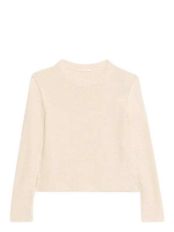 THE ROW Keg Silk Crewneck Sweater - Ecru