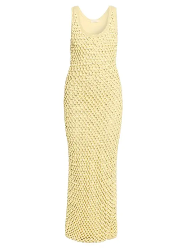 DIOTIMA Erin Crystal Mesh Maxi Tank Dress - Ltyllw