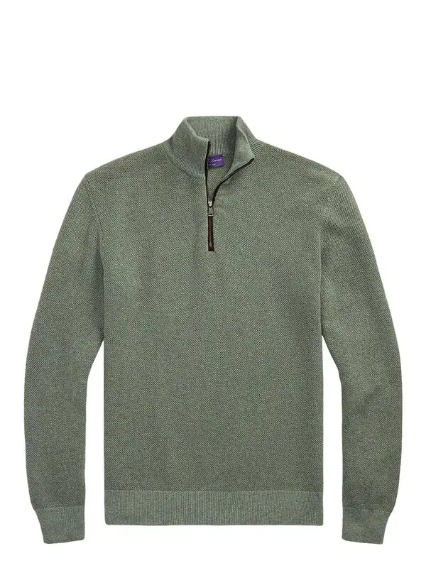 Ralph Lauren Birdseye Cashmere Quarter-zip Sweater - Lovett