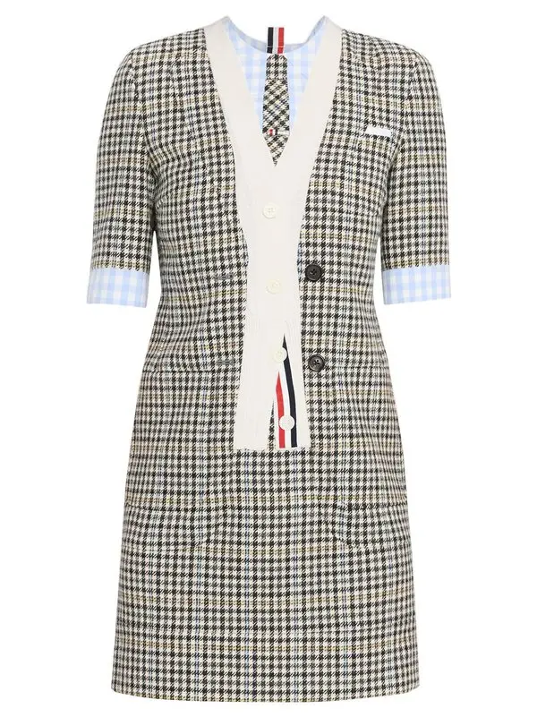 Thom Browne Trompe L'oeil Mini Dress - Blkwht