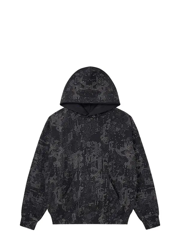 PURPLE BRAND Studded Gothic Camo Hoodie - Black