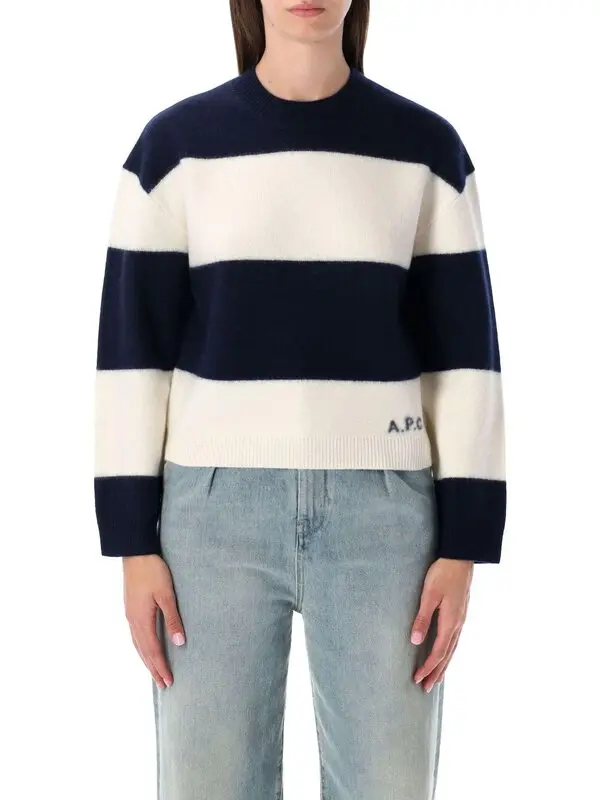 A.p.c. Striped Pullover Sweater - Ecru