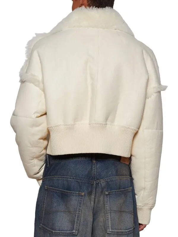 Rick Owens Cropped Flight Jacket - White