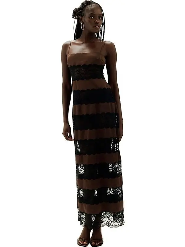 SER.O.YA Faye Maxi Dress - Slate Brown