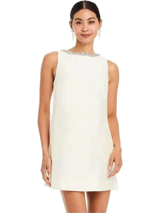Mestiza New York Embellished Shift Mini Dress - Silver