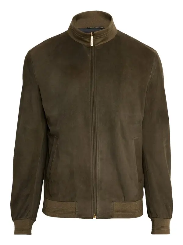 Stefano Ricci Suede Full-zip Jacket - Dark Green