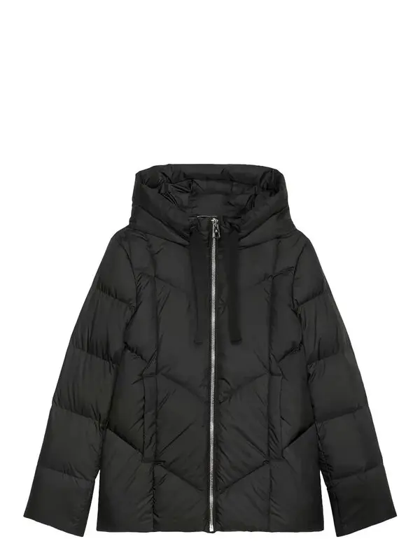 Marc O'polo Chevron-quilted Hooded Jacket - Black