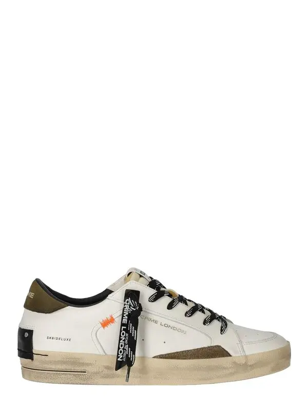 CRIME LONDON Sk8 Deluxe Military Sneaker - White
