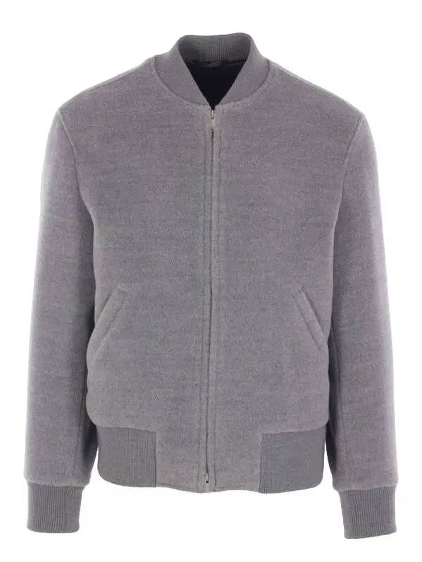 LARDINI Wool Bomber Jacket - Grey