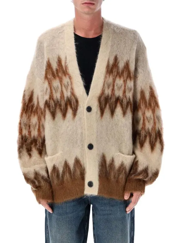 Isabel Marant Nielson Fair Isle Mohair-blend Cardigan - Rust