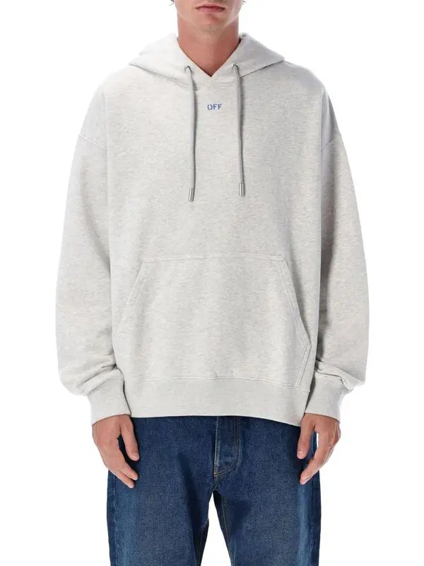 Off-White Stencil Arrow Cotton Skate Hoodie - Grey