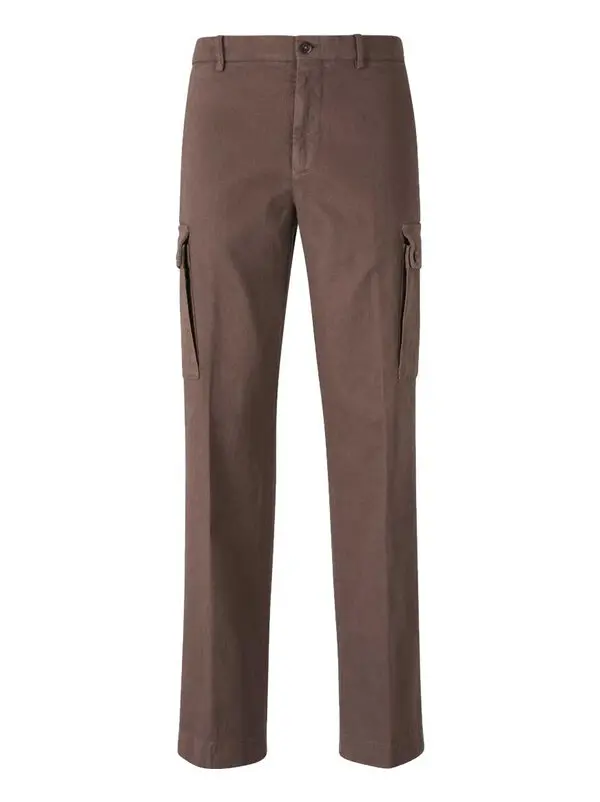 BERWICH Cotton Cargo Trousers - Brown