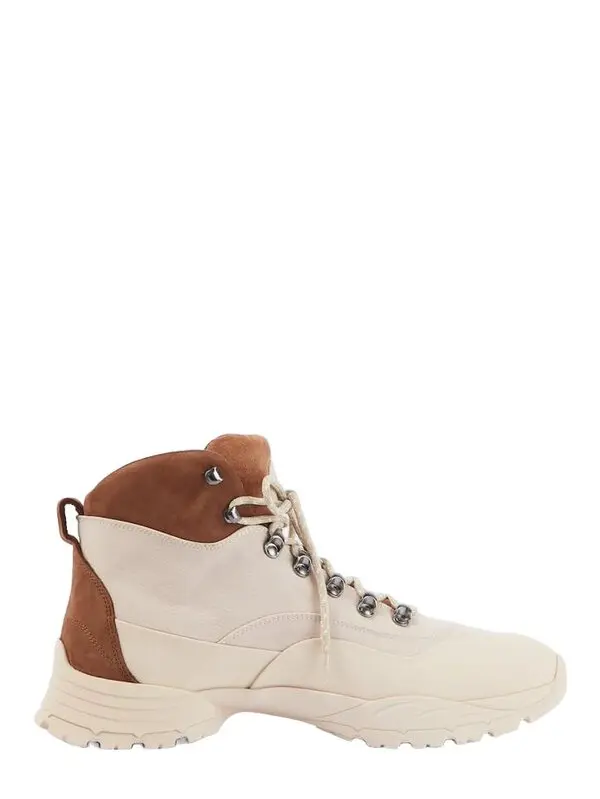 Brunello Cucinelli Suede-trimmed Hiking Boots - Beige