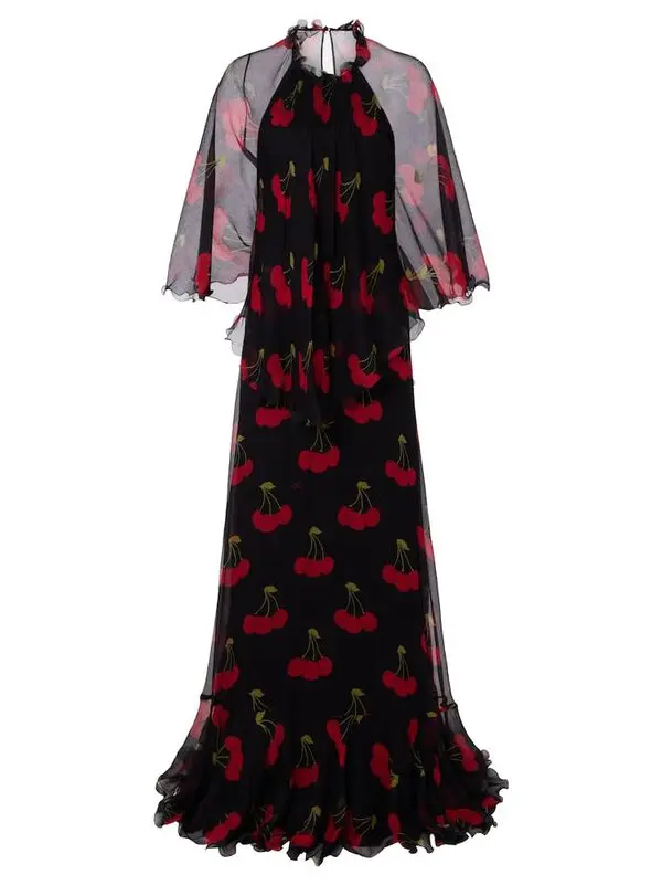 Valentino Garavani Creponne Chiffon Gown - Black