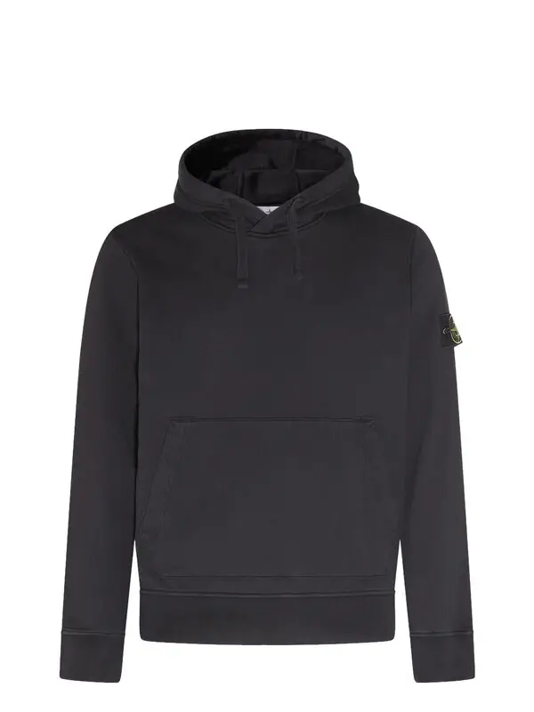 Stone Island Cotton Hoodie Sweatshirt - Black