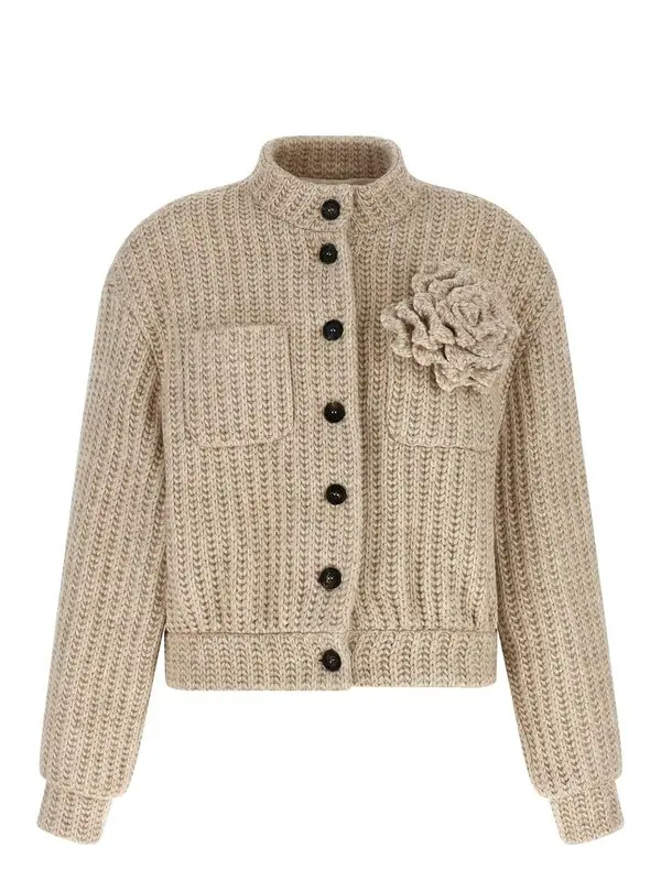 Giuseppe Di Morabito Wool-blend Knit Bomber Jacket - Beige