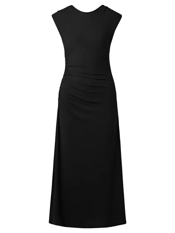 Proenza Schouler White Label Mimi Ruched Crepe-jersey Maxi Dress - Black