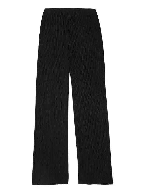 SKIMS Ribbed Knit Wide-leg Pants - Black