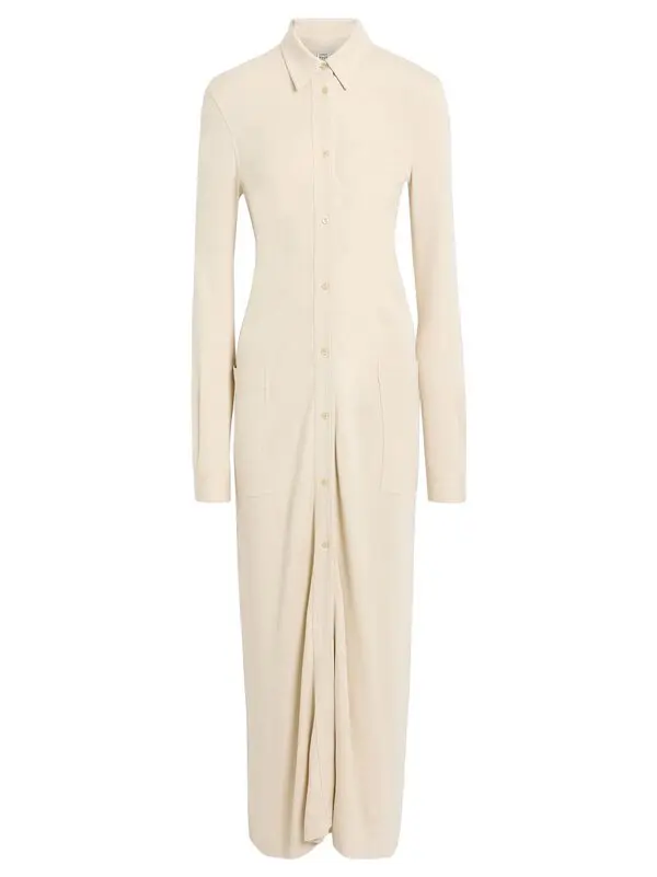 TOTÊME Stretch-jersey Maxi Shirt Dress - Ecru