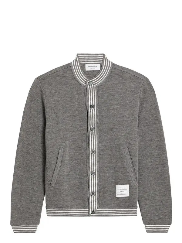 Thom Browne Striped Wool Cardigan - Gray