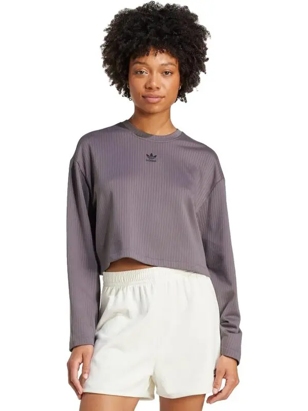 Adidas Essentials Winterized Wide Rib Long Sleeve - Grey Strata