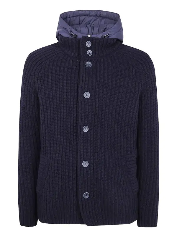 Herno Knit Under Waist Knit Jacket - Blue