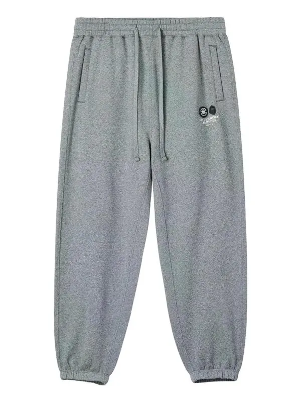FINGERCROXX Embroidered Cuffed Track Pants - Grey