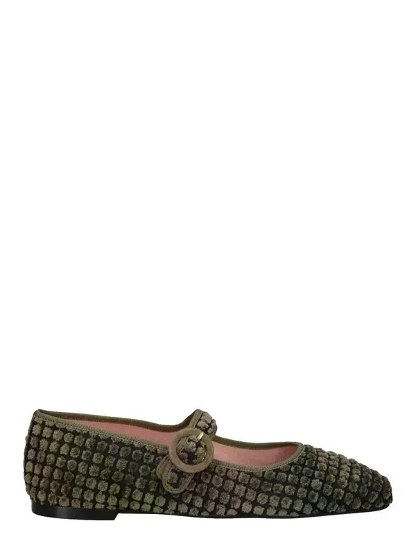 Pretty Ballerinas Georgia Buckle-detail Ballerina Flats - Green