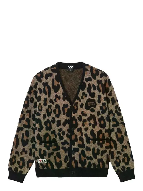 FINGERCROXX Leopard Print Cardigan - Brown