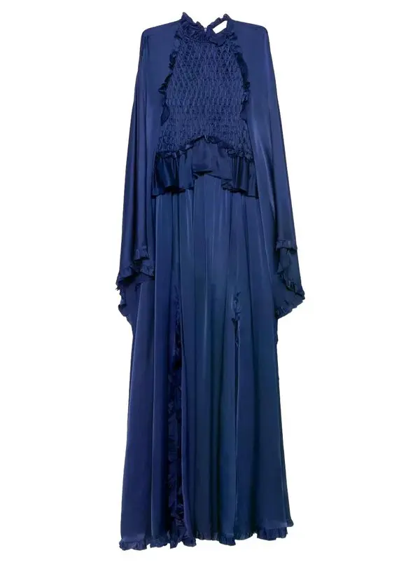 Zimmermann Hypnotic Smocked Flutter Dress - Blue