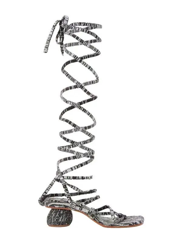 ISA BOULDER Lace-up Strappy Sandals - White