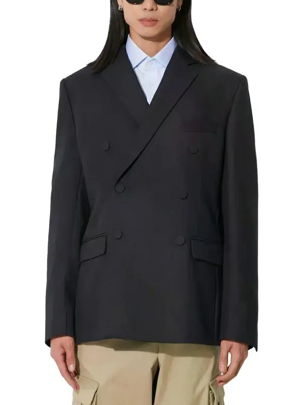 424 Double-breasted Wool Jacket - Blue