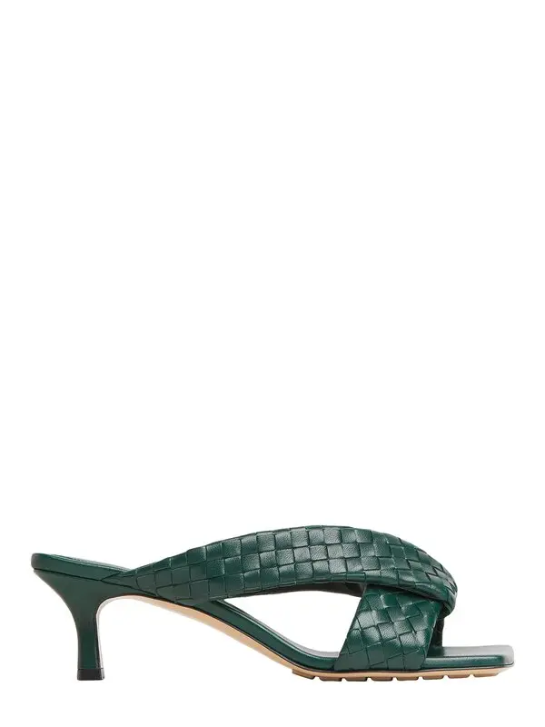 Bottega Veneta Intrecciato Riva Mules - Green