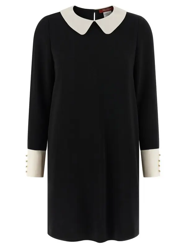 MAX MARA STUDIO Golfo' Cady Midi Dress - White/black