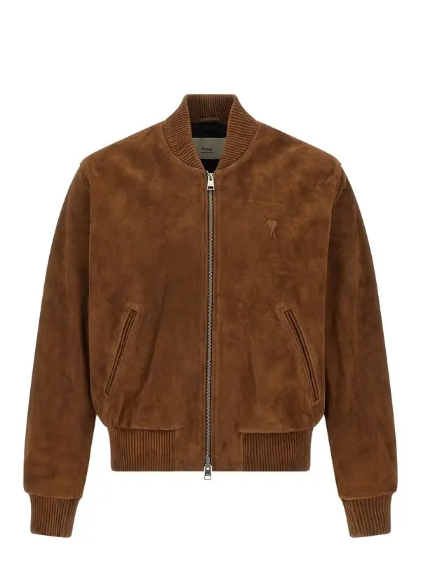 Ami Suede Bomber Jacket - Multicolor