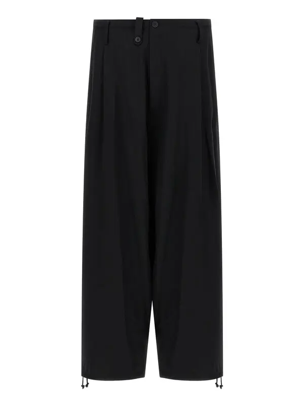 Yohji Yamamoto Wool Gabardine Trousers - Black