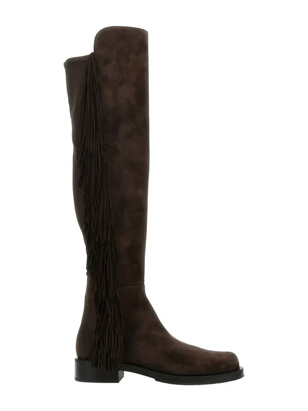 STUART WEITZMAN 5050 Bold Fringe Boots - Brown