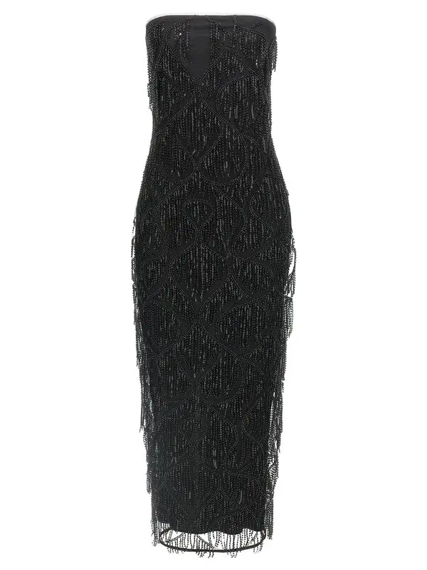 Remain Birger Christensen Sequin Embellished Midi Tube Dress - Black