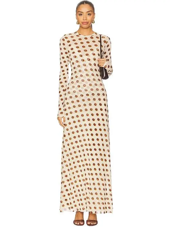 AFRM Paola Maxi Dress - Gold Halo Dot