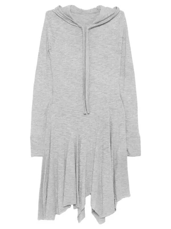 OPEN YY Logo Hooded Mini Dress - Grey