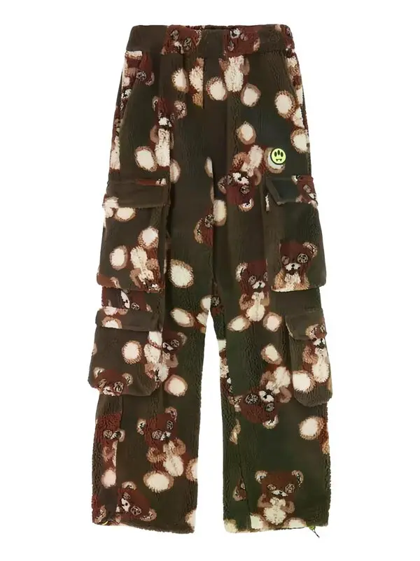 BARROW Teddy-print Cargo Trousers - Green