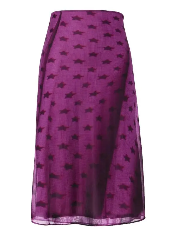 Acne Studios Etima Printed Sheer Midi Skirt - Purple