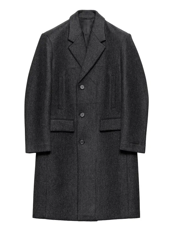 Prada Single-breasted Wool Coat - Slate Gray