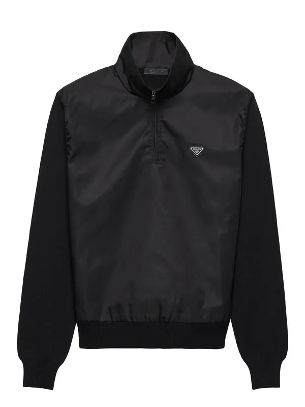 Prada Half-zipper Wool Sweater - Black