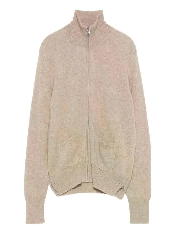 Ermanno Scervino High-neck Zip-front Cardigan - Neutrals